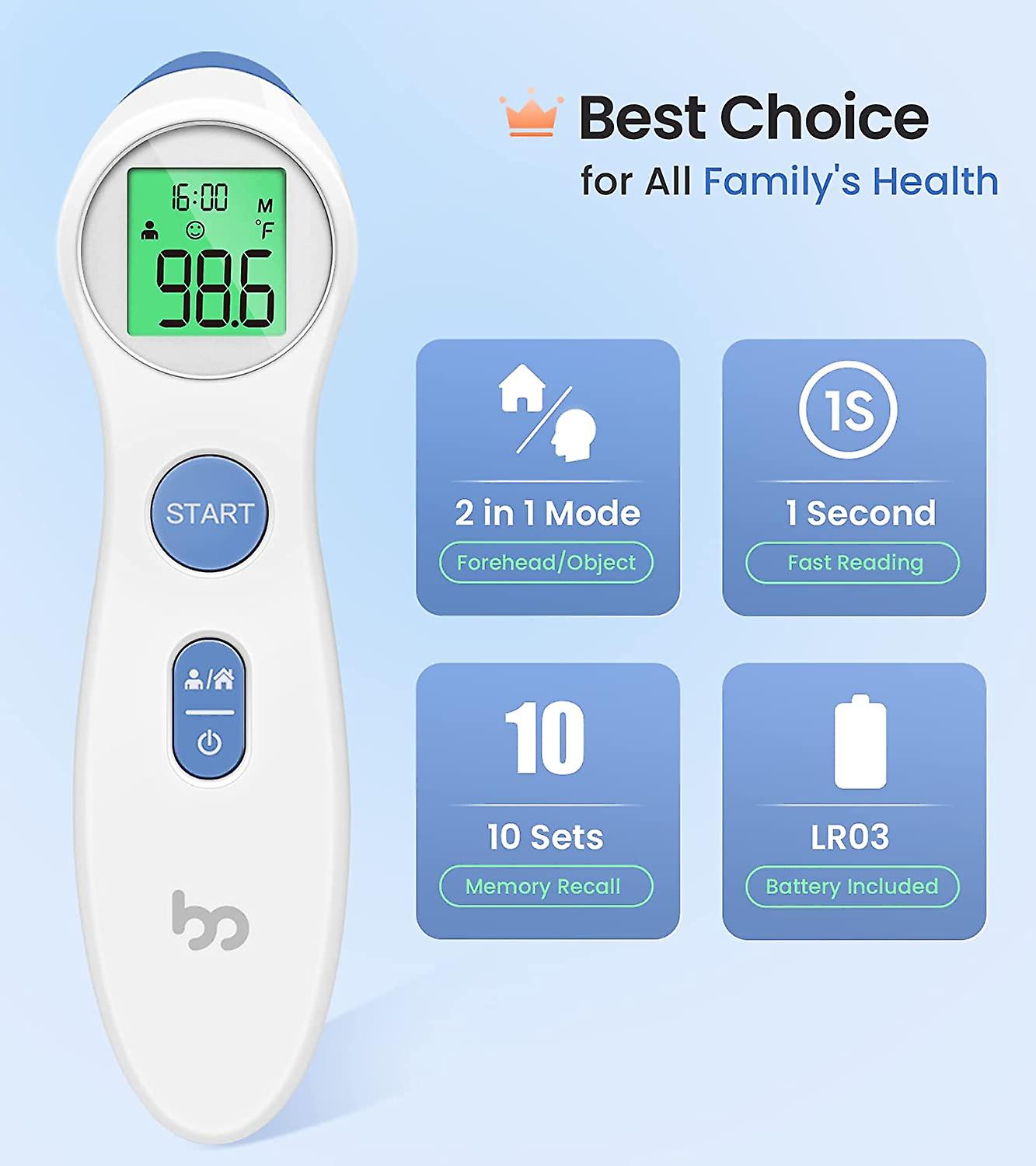 Forehead Thermometer For Adults And Kids, Digital Infrared Thermometer ...