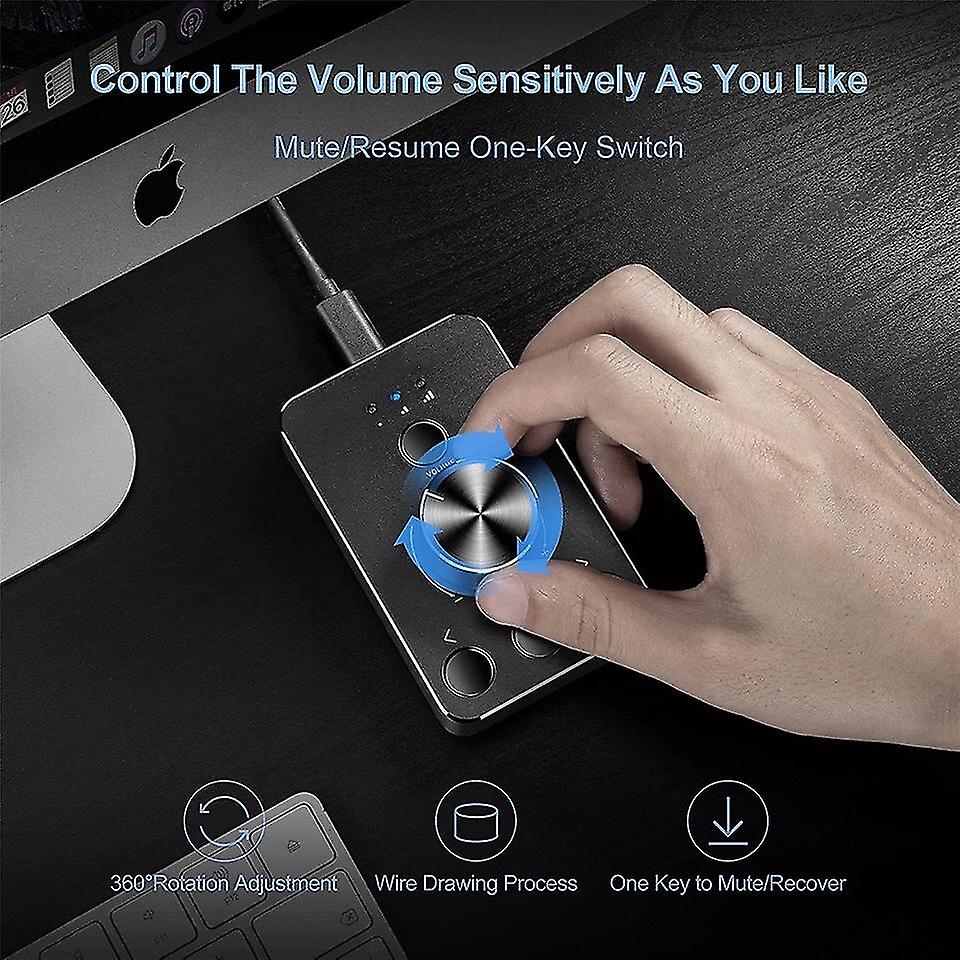 Usb Volume Control Knob Computer Speaker Controller One-click Mute ...