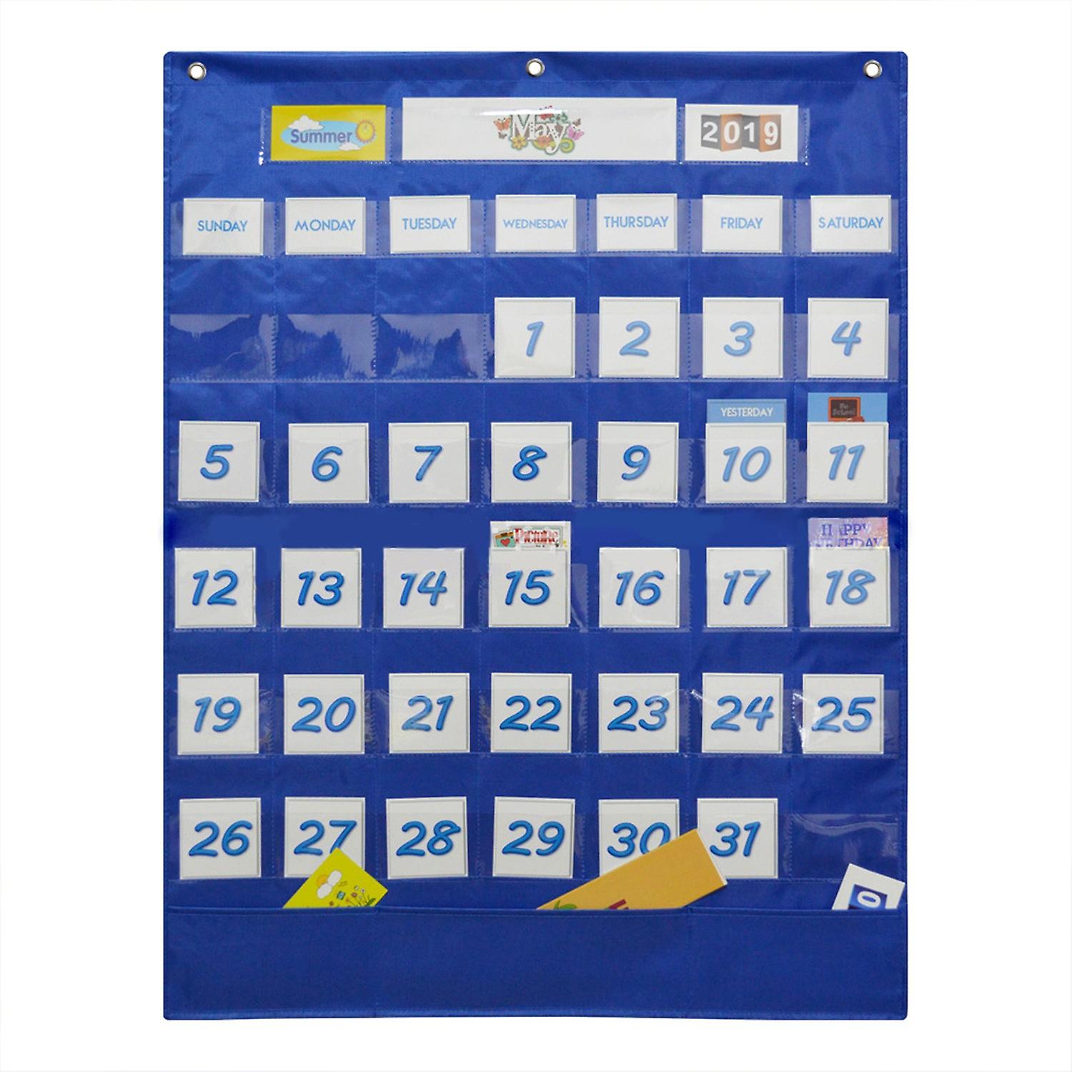 School Classroom Calendar Pocket Chart Wall Calendar & Weather Chart ...