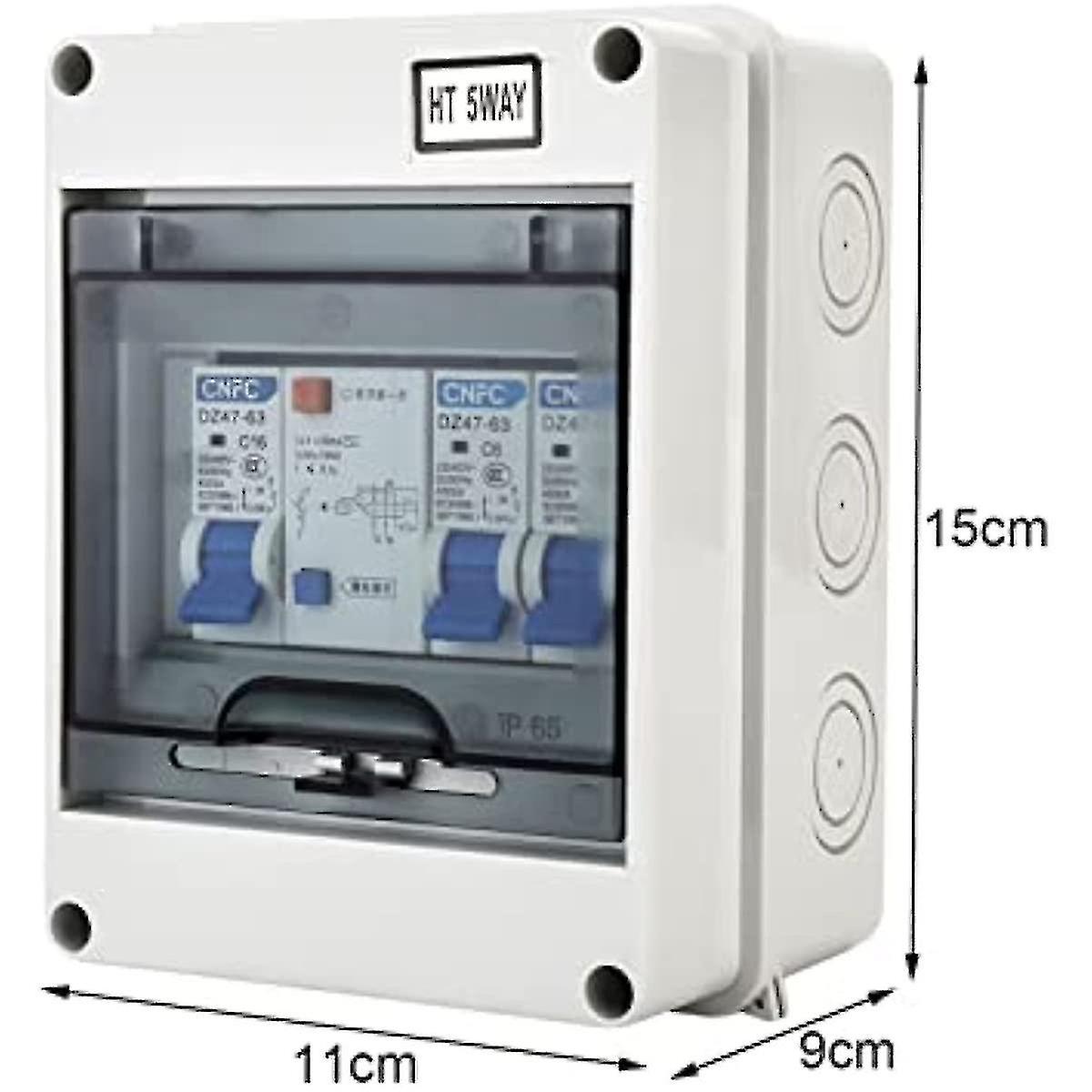 5 Way Consumer Unit Circuit Breaker Panel Weatherproof Fuse Box Mini ...