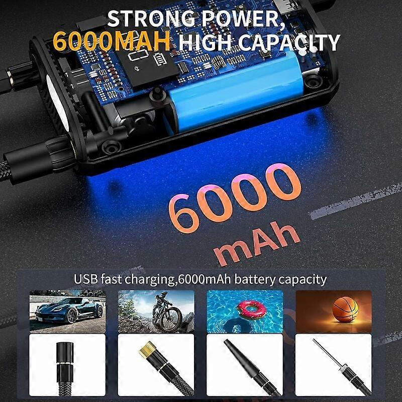 6000mAh Mini Pompe Air lectriqueCompresseur Air Portatif Gonfleur Pneus ...