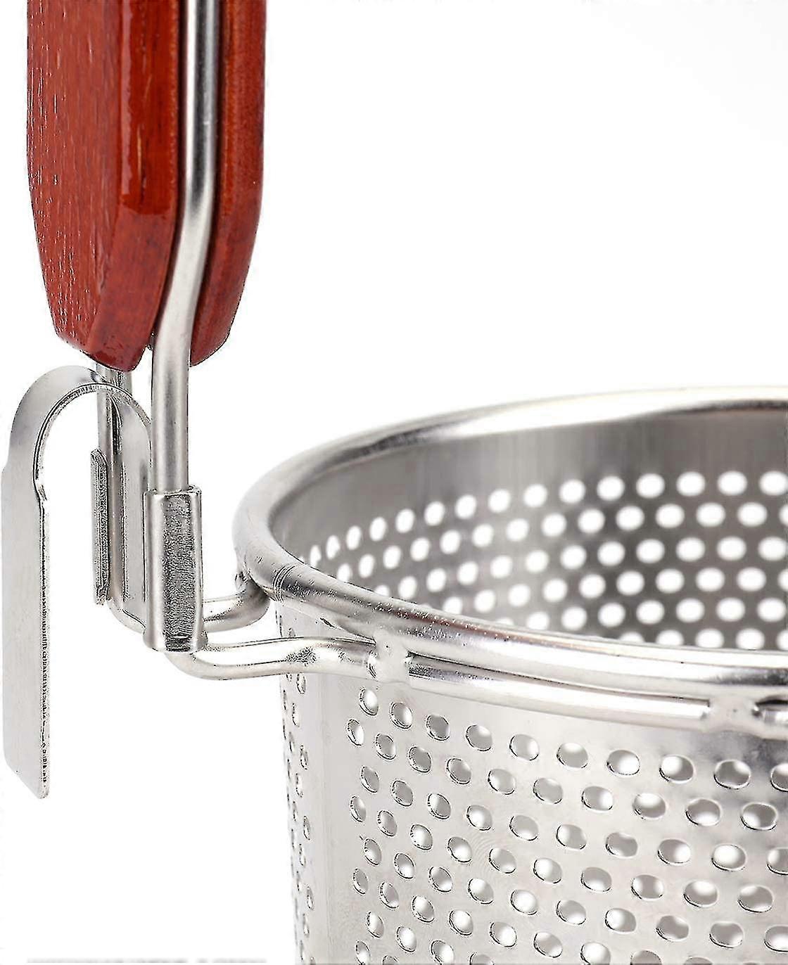3-pack Mesh Pasta Basket With Wooden Handle - Stainless Steel Strainer ...