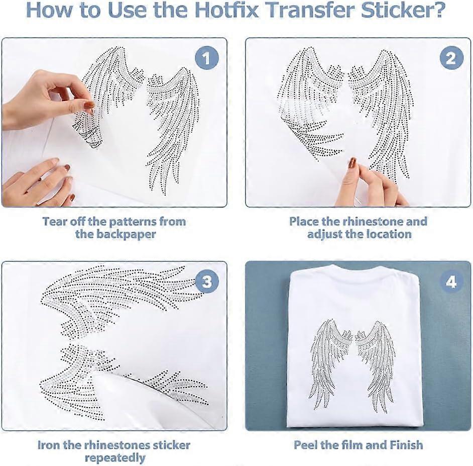 Rhinestone Iron on Hotfix Heat Transfer 6pcs Crosses Decal Bling ...