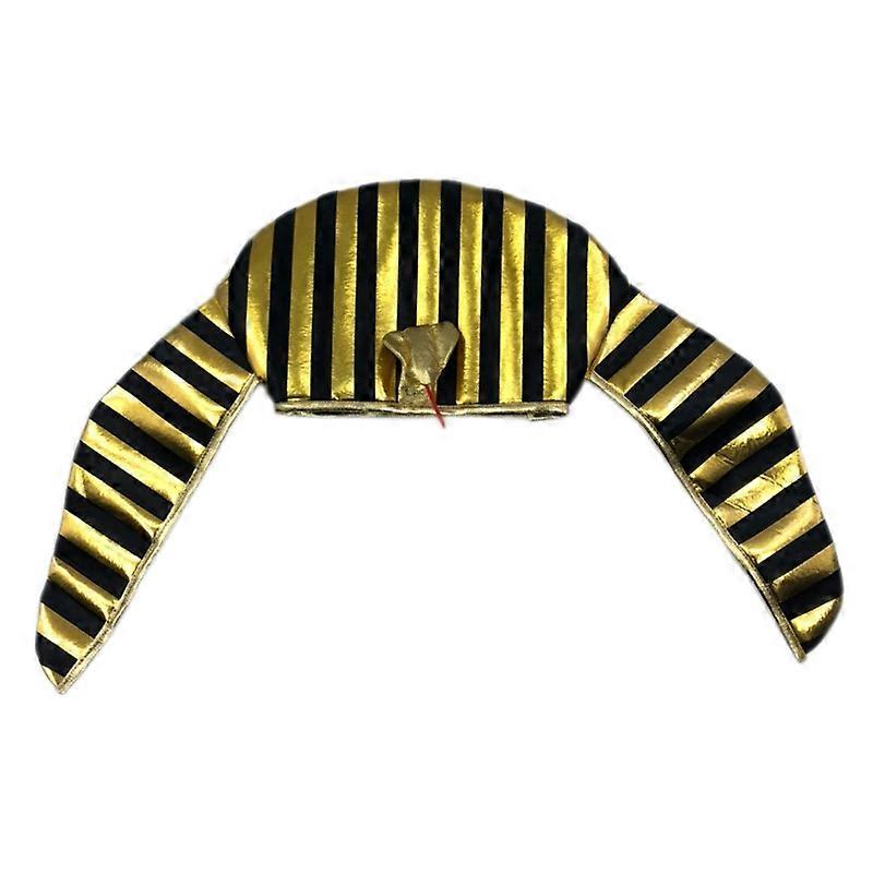 Egyptian Pharaoh Costume Pharaoh Hat King Headpiece Gold-Plated Cobra ...