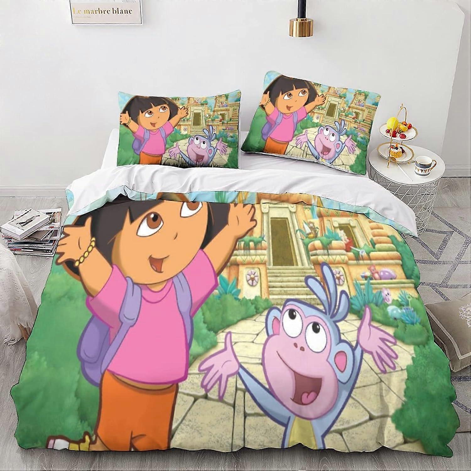 Dora The Explorer Three-Piece Bedding Set D,Dora The Explorer Household ...