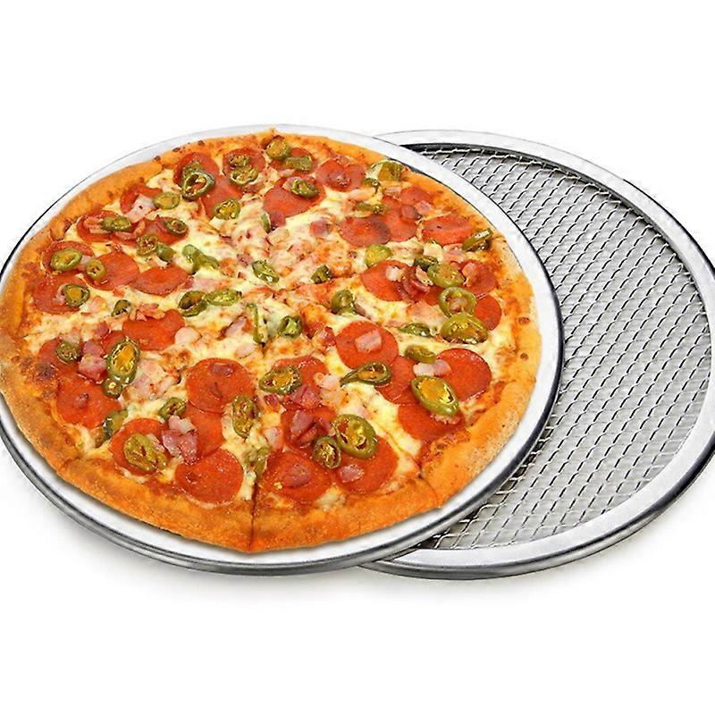 Aluminum Pizza Pan Mesh Rust Resistant Metal Bread Pan Eyelet Design ...