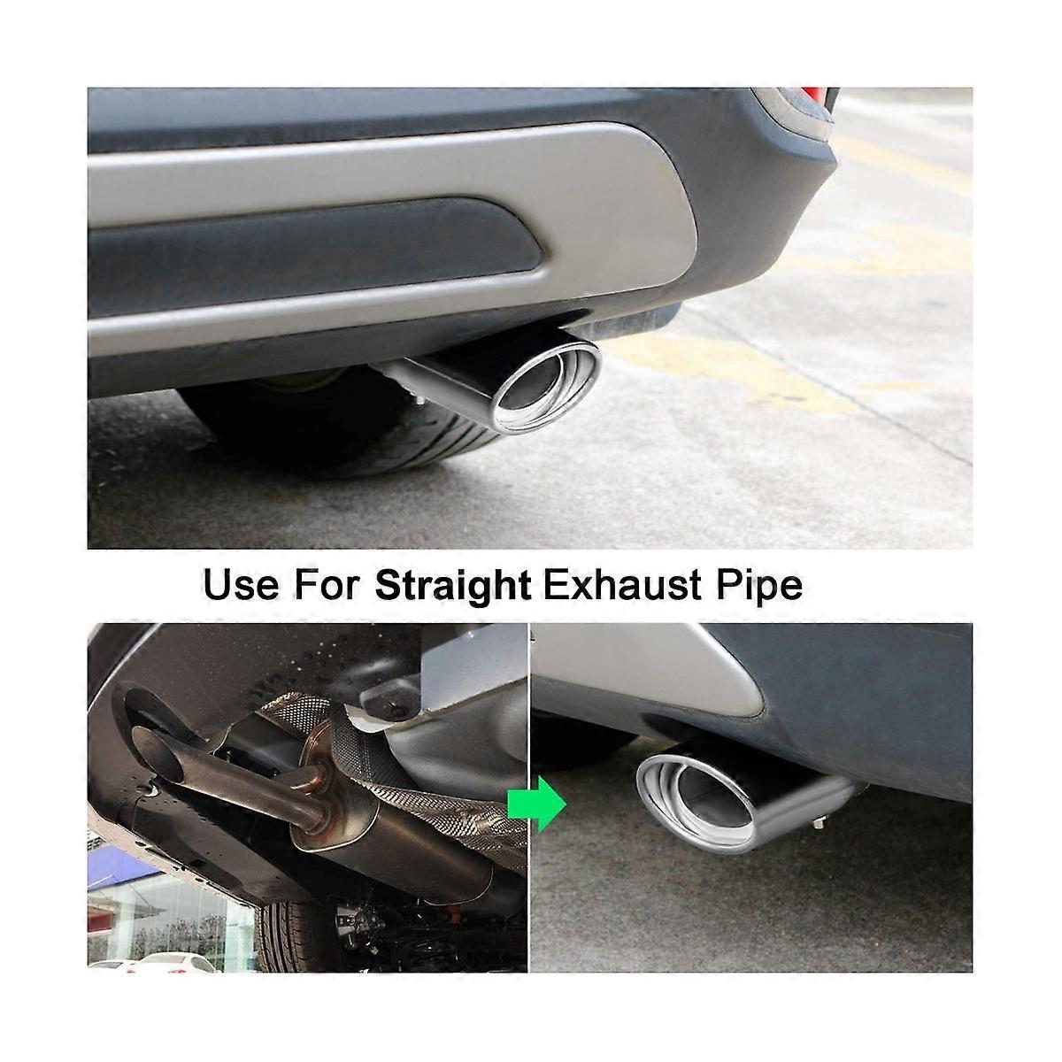 Stainless Steel Car Exhaust Tip, 2.1In To 1.5In Universal Car Exhaust ...