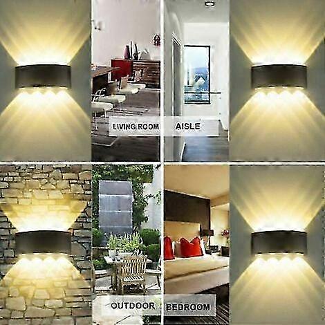 Wall Light Indoor Black LED 8W Modern Wall Lamp, Aluminum Sconce Light ...
