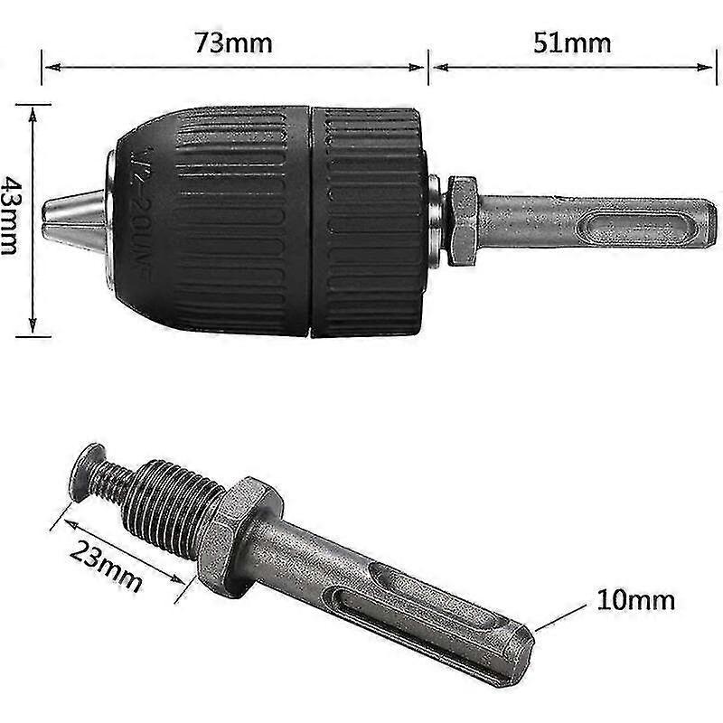 2-13mm Keyless Chuck With 1/2' Sds Adapter High Performance Detachable ...