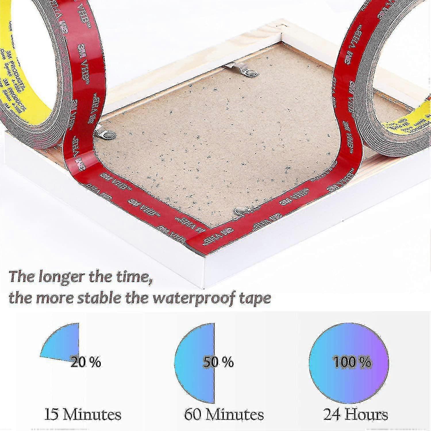 3m Vhb Extra Strong Double Sided Adhesive Tape 3m X 10mm Black Waterproof High Temperature ...