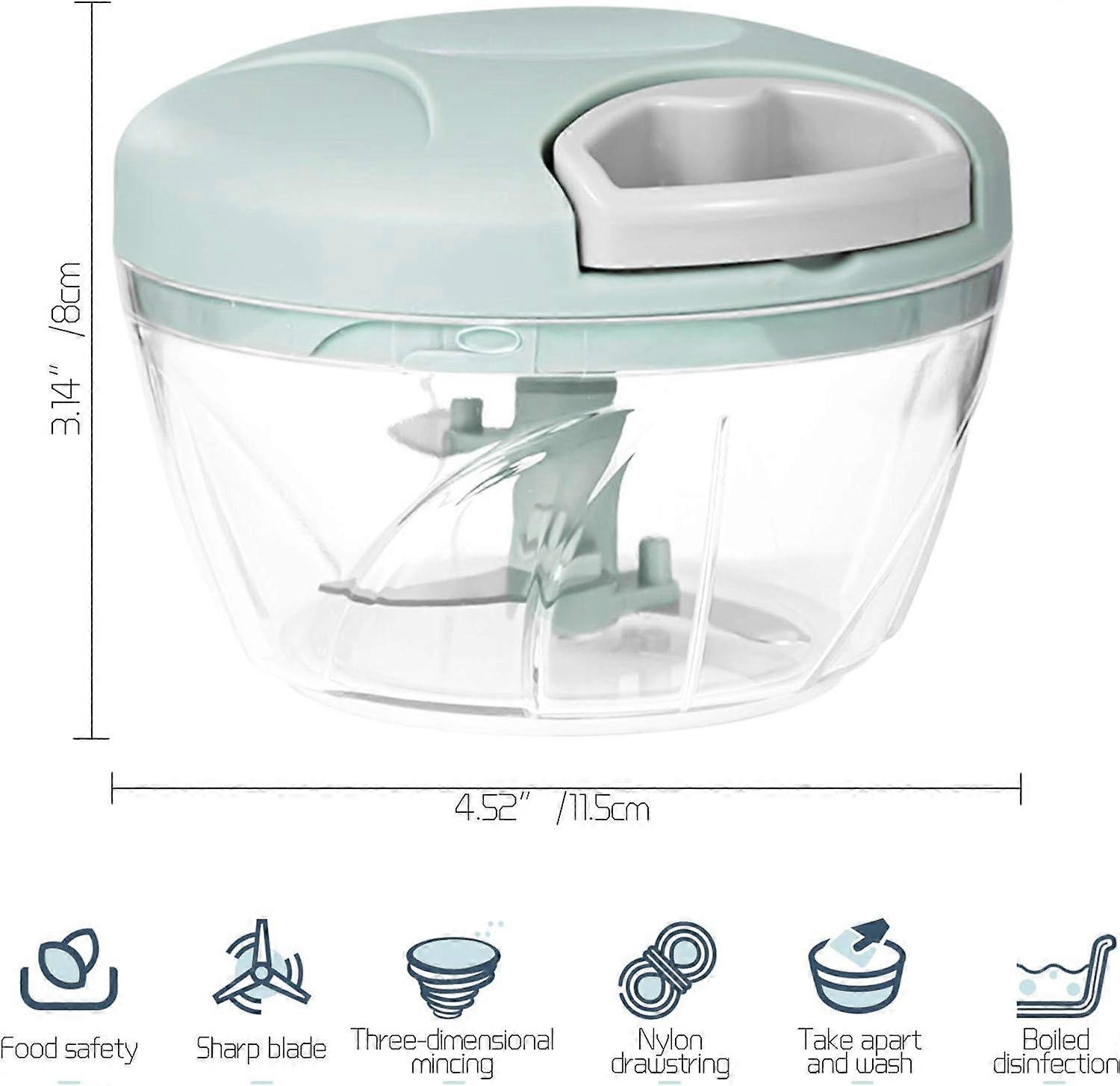 Vegetable Onion Chopper, Stainless Steel Removable Blade, Manual Pull ...