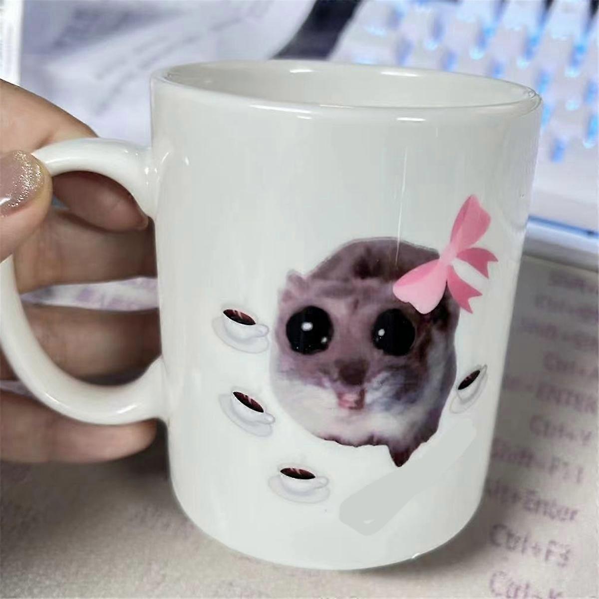 Hamster Mug Sad Hamster Meme Hamster Mug Printed Mugs with Sad Hamster ...