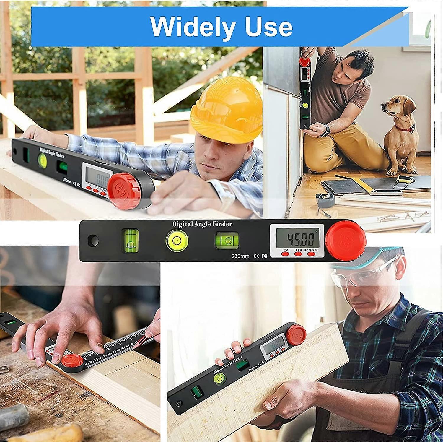 Digital Angle Finder, 0~999 Digital Protractor Ruler Bubble Level ...