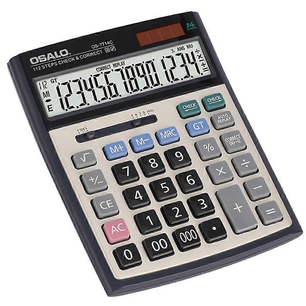 OSALO OS-7714C HD Large Screen ABS Financetor Solar/Battery Powered 14 ...