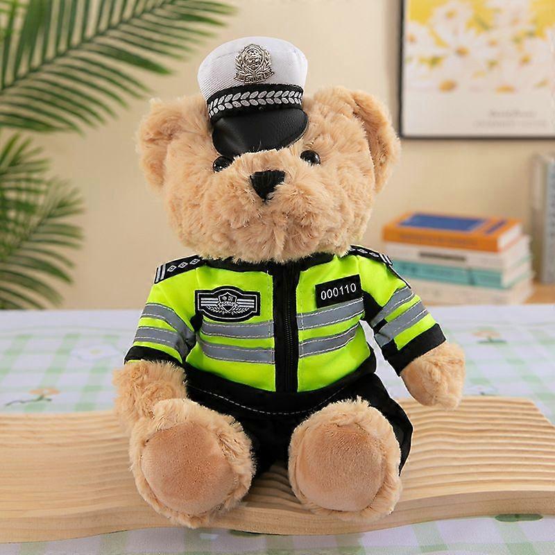 Police Teddy Bear Plush Bear Toy Stuffed Animal Furry Traffic Officer ...