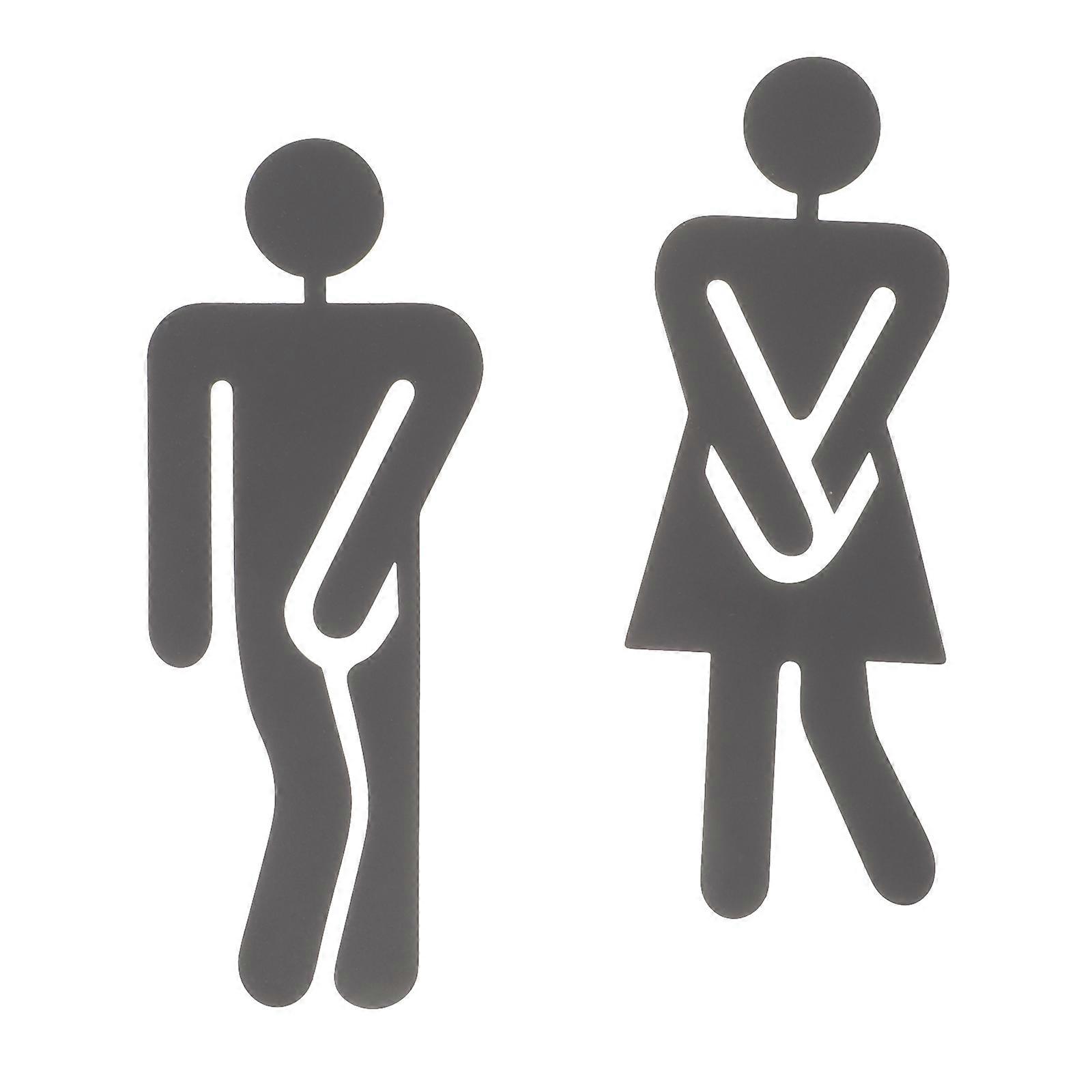 Public Toilet Signs Restroom Guiding Plates Washroom Guidance Black ...