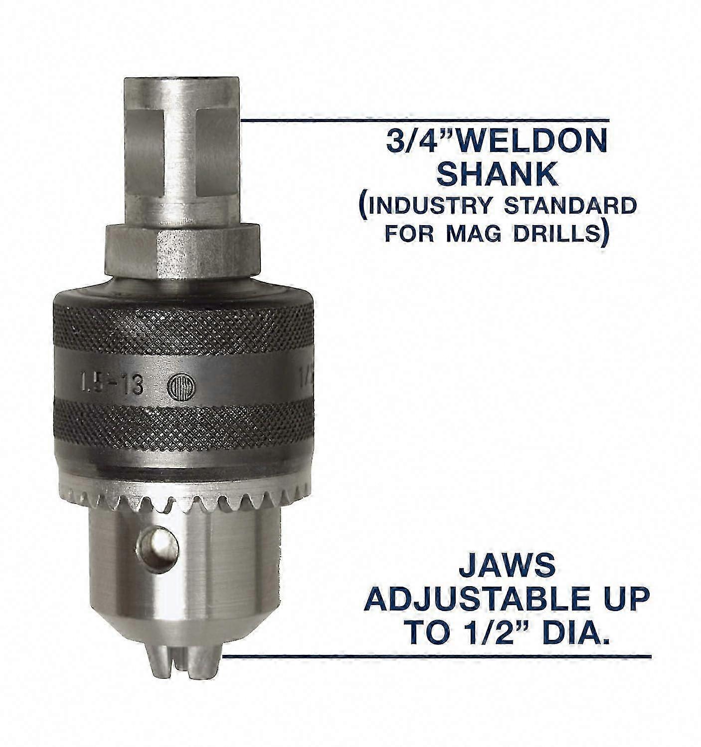 1/2" Drill Chuck with Weldon Shank Magnetic Adapter for Drill Press ...
