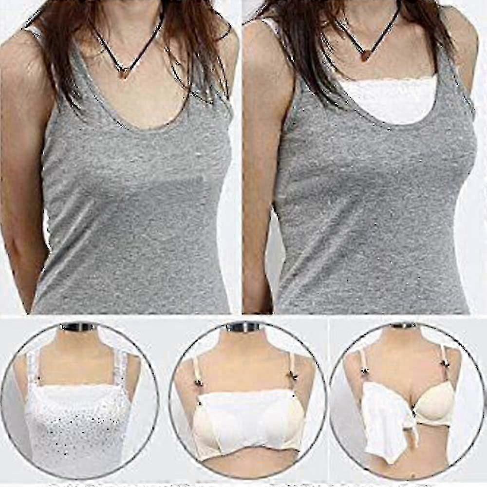 12pcs Lady Lace Clip-on Mock Camisole Bra Insert Overlay Modesty Panel ...