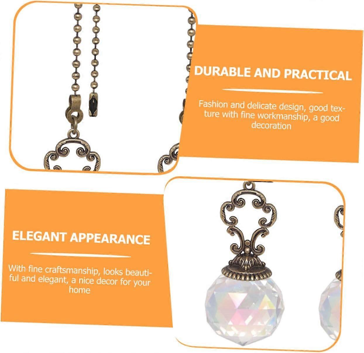 Ceiling Fan Crystal Pull Chain Extension with Elegant Rainbow Light ...