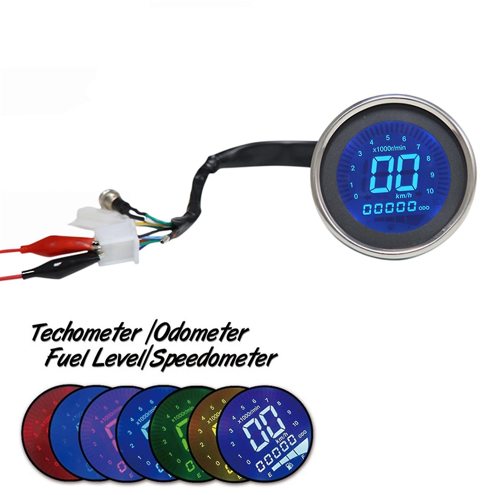 Universal Motorcycle Digital Speedometer Retro Lcd Odometer Cafe ...