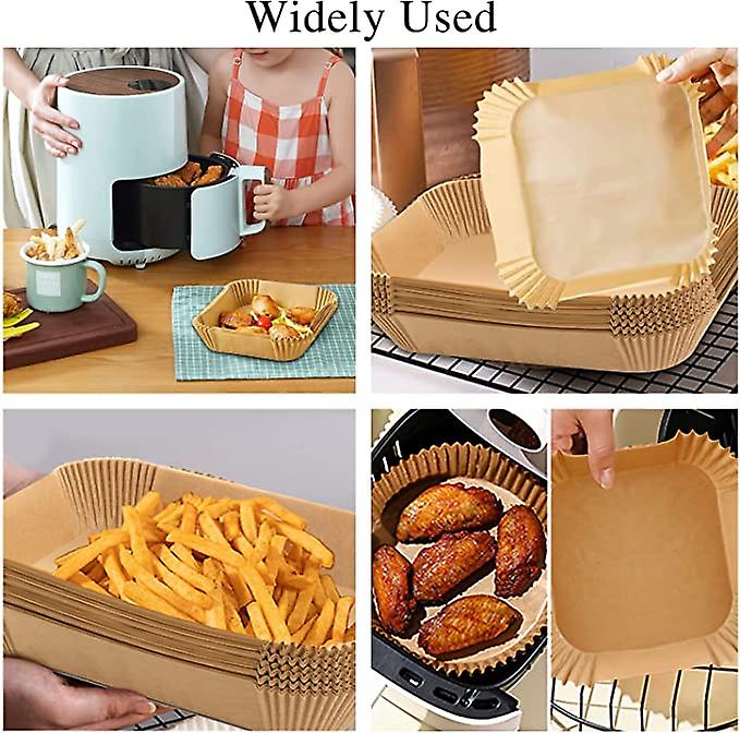 100 Piece Air Fryer Parchment Paper, Baking Paper Sheets, Square Air ...