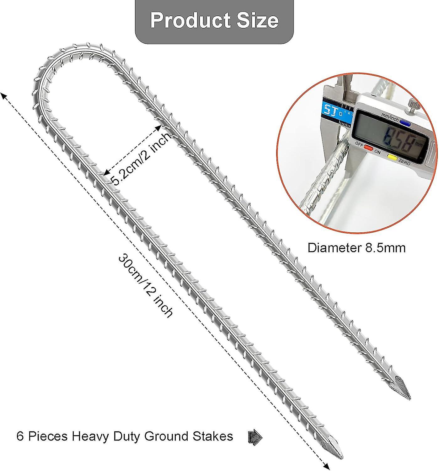 Ground Stakes, 4 Pack 12 Inch U Shaped Trampoline Pegs, Heavy Duty ...