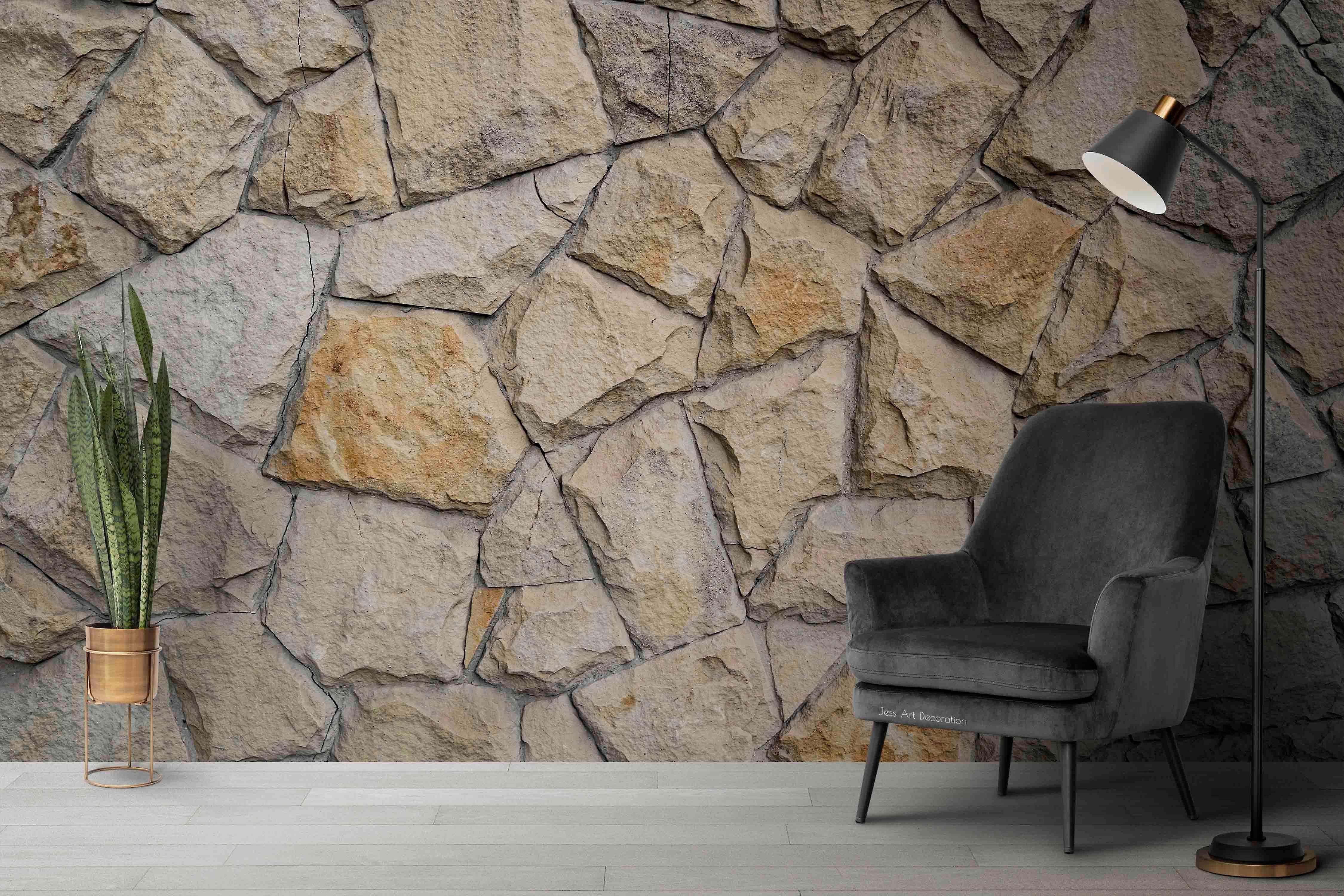 3D retro sten sten vægmaleri tapet sww 190 | Fruugo DK