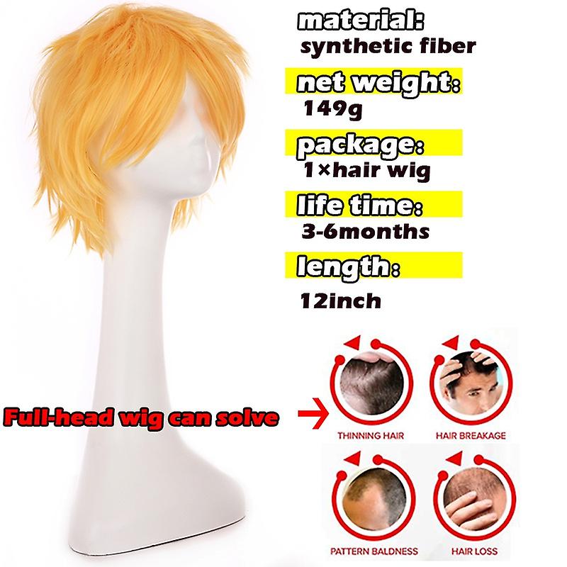 Cosplay Wigs Anime Short Straight Wig For Boys | Fruugo UK