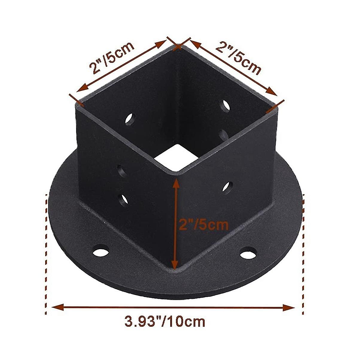 2pcs 2x2 Square Fence Pole Flange Base Pergola Post Base Brackets Kitheavy Duty Wall Mount Post ...