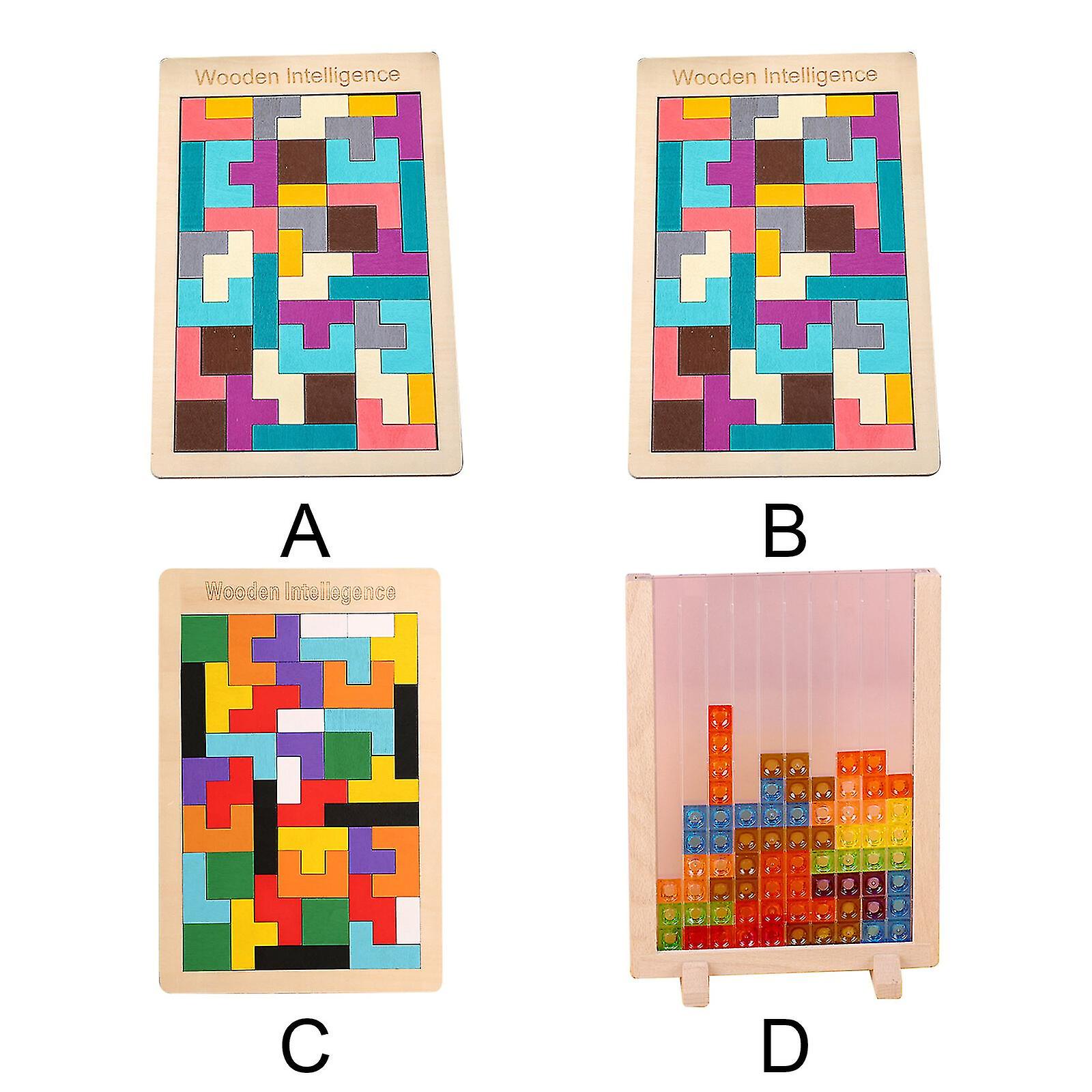 New Tetris Tangram,Children's Colourful Wooden Tangram Jigsaw Puzzle ...