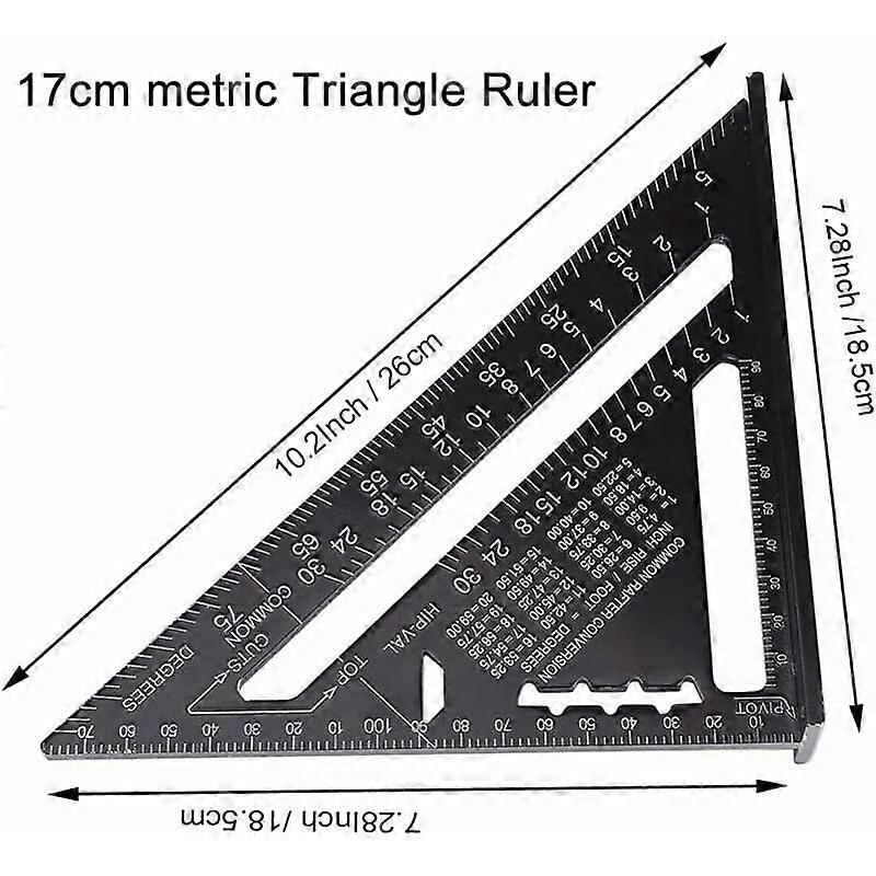 Triangle Square Angle Ruler Protractor High Precision Aluminum Alloy ...