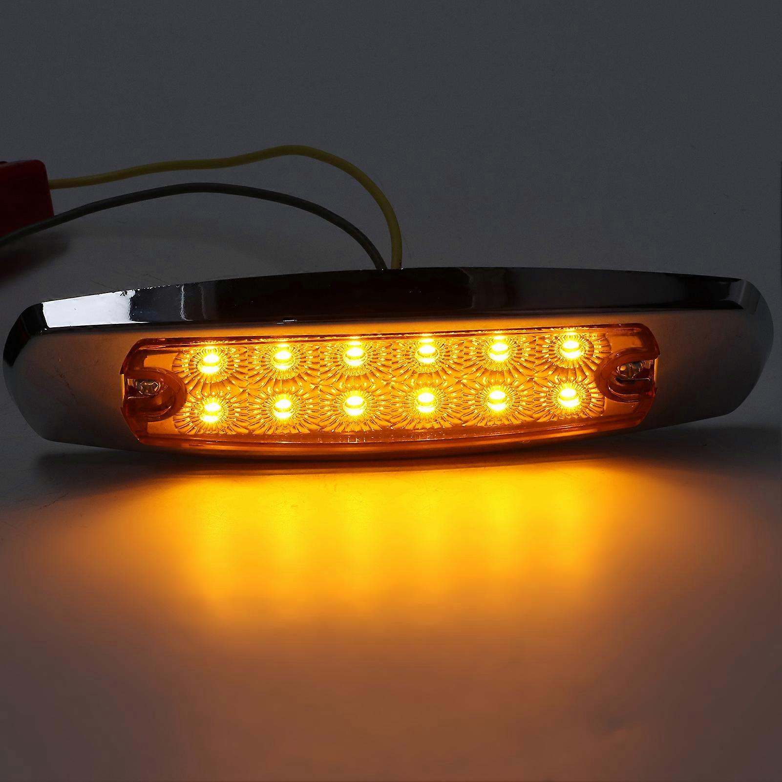 Pair 12V 12LEDs Side Marker Clearance Light Truck Trailer Signal ...