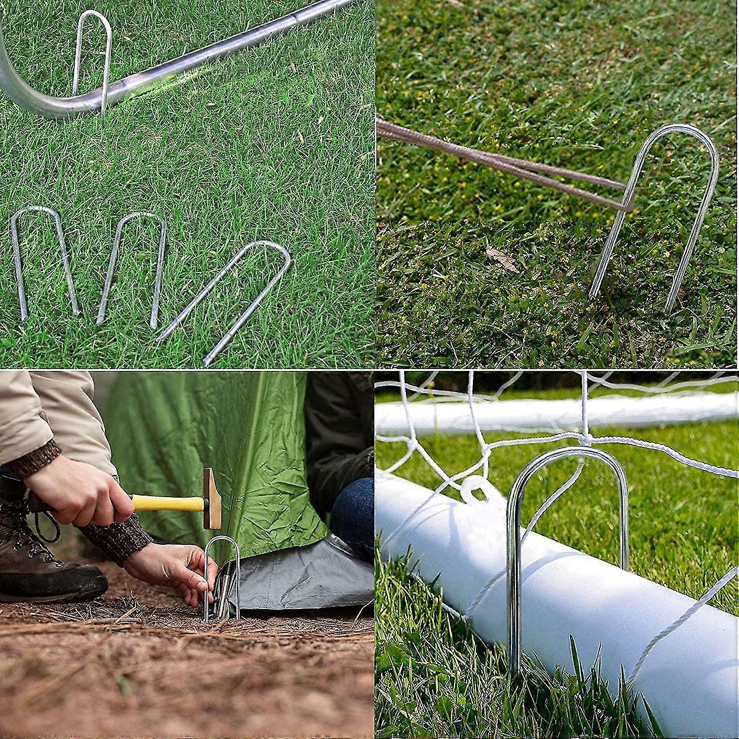 Trampoline Stakes U Shaped Anchors Heavy Duty Metal-long Wind Stakes | Fruugo UK