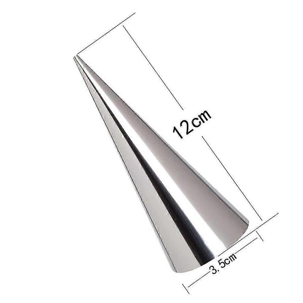 12pcs Stainless Steel Baking Cones Diy Pastry Cream Horn Moulds Conical ...