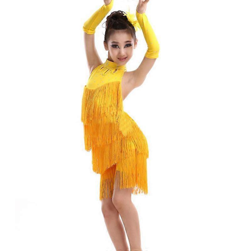 Solid Tassel Dance Dress Latin Salsa Dance Wear Party Costume Stage ...