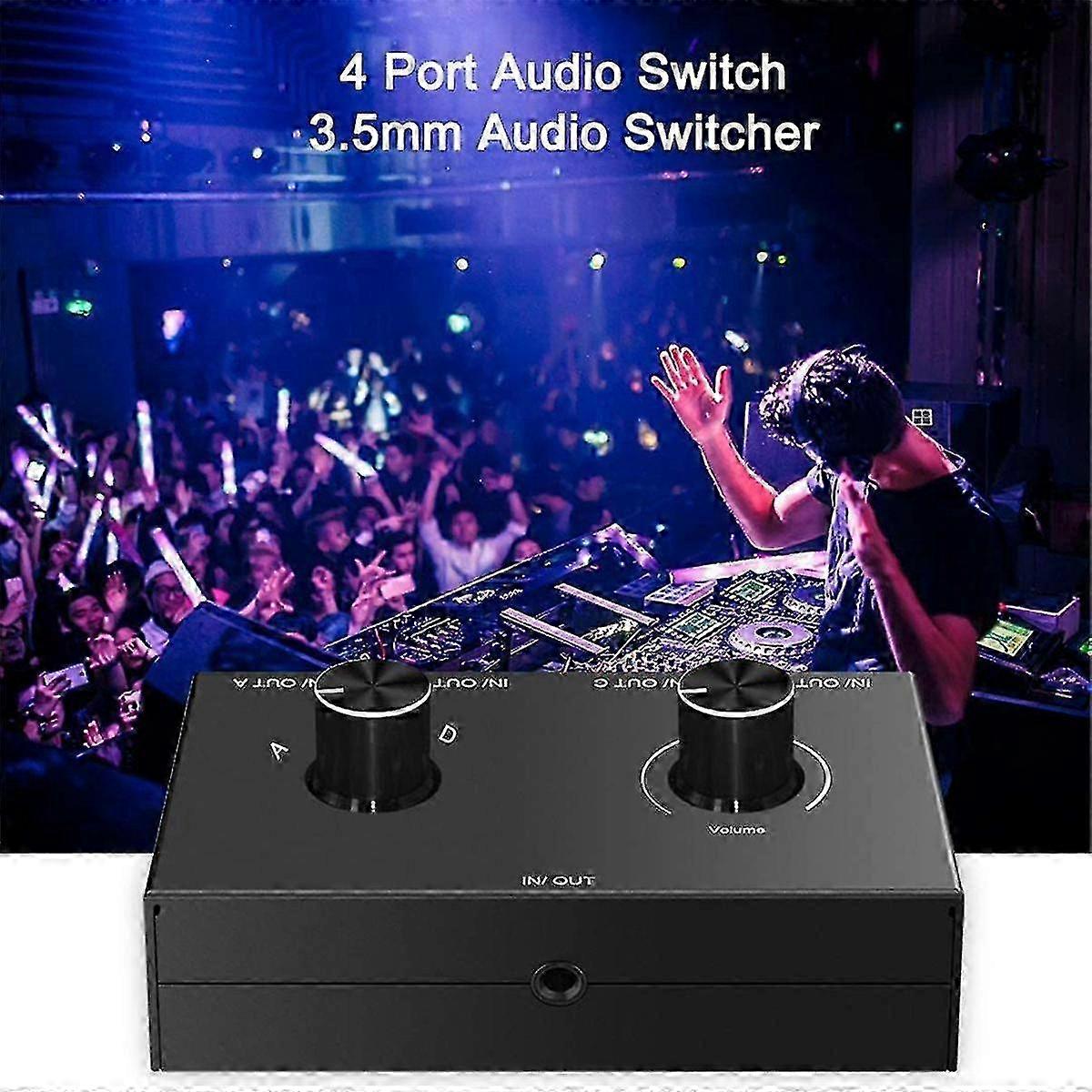 4 Way 3.5mm Jack Audio Switcher Stereo Bi-directional Audio Switch ...