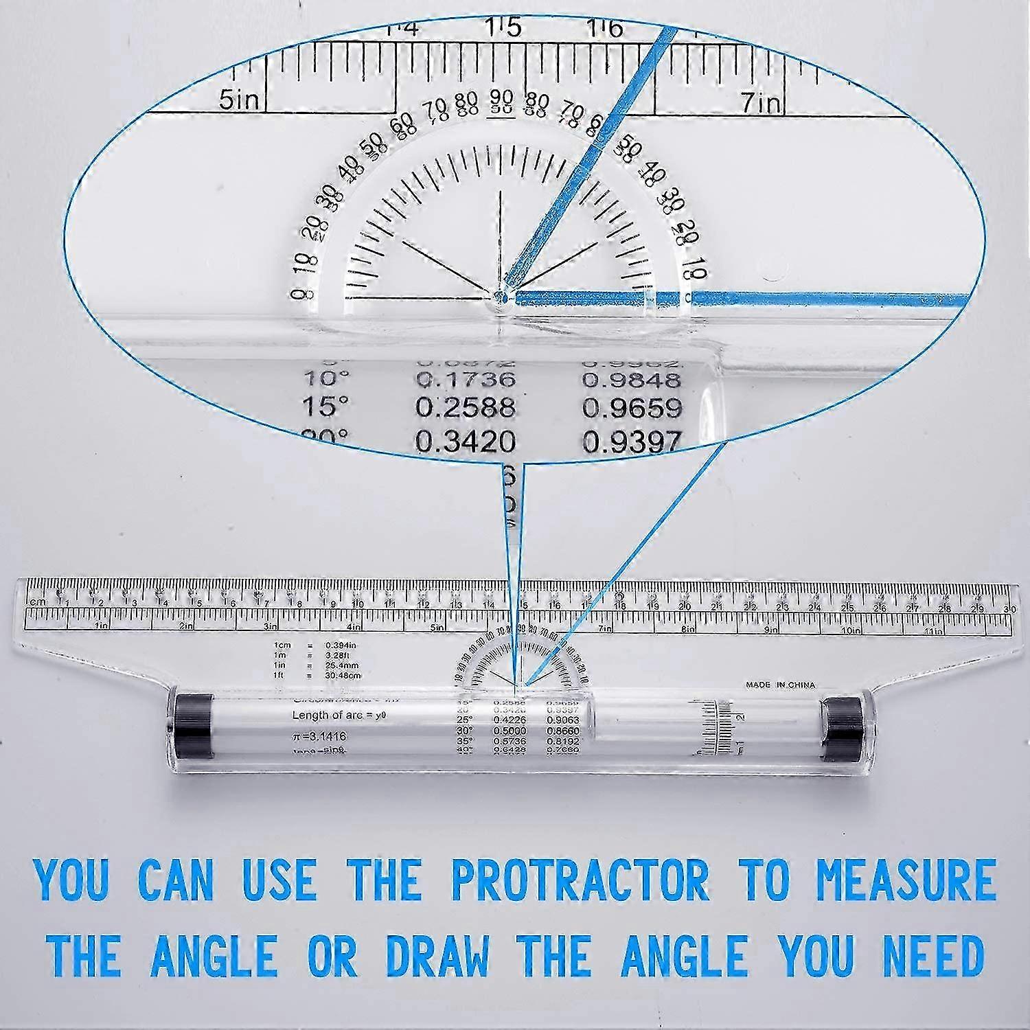 2 Pieces Plastic Measuring Rolling Ruler, Drawing Roller Ruler ...