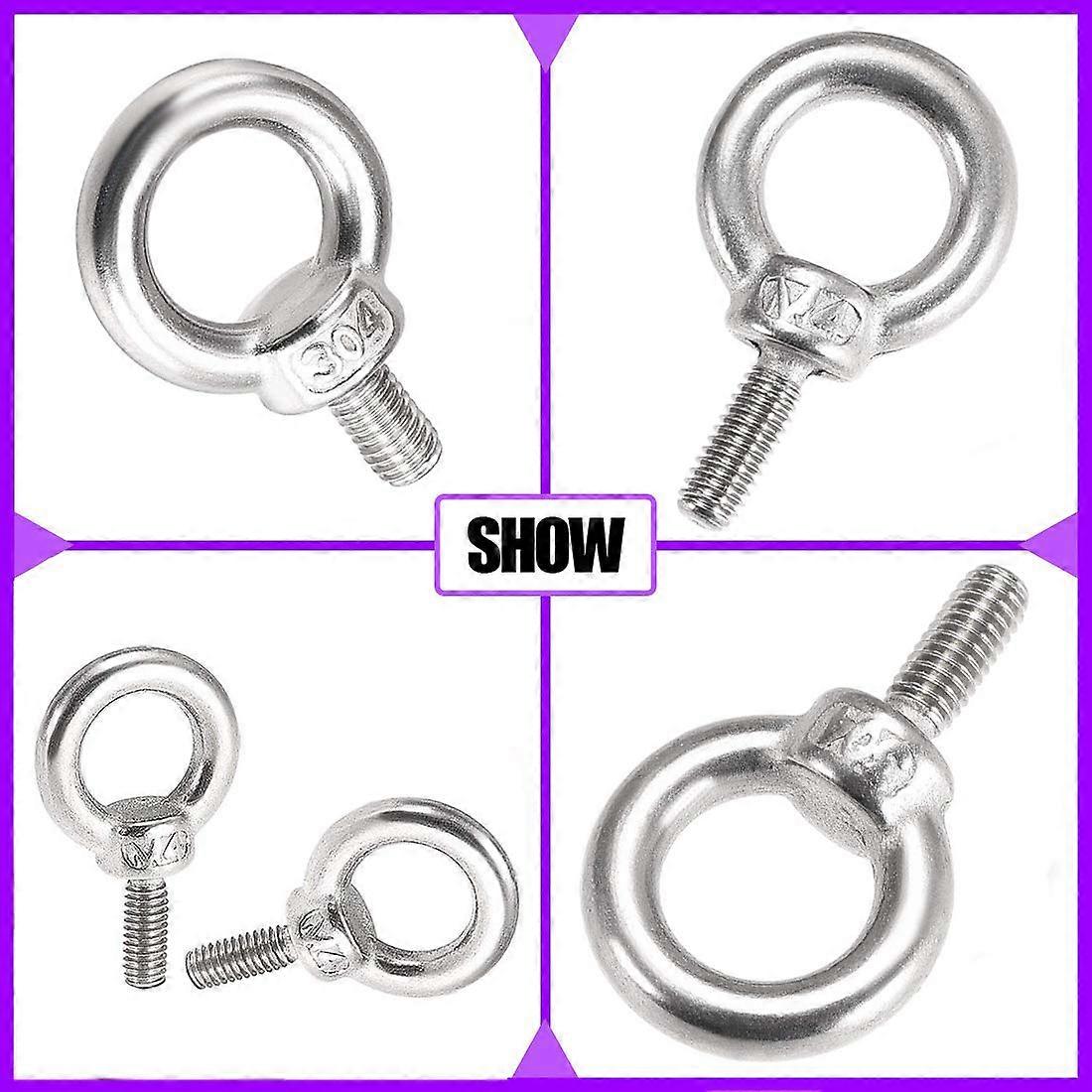 10 Pack M4*10 Eye Bolts 304 Stainless Steel Lifting Ring Ring Shape ...