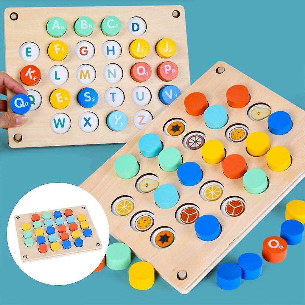 Memory Chess Match Game, Wood Memory Puzzle Board Game for Child Early ...