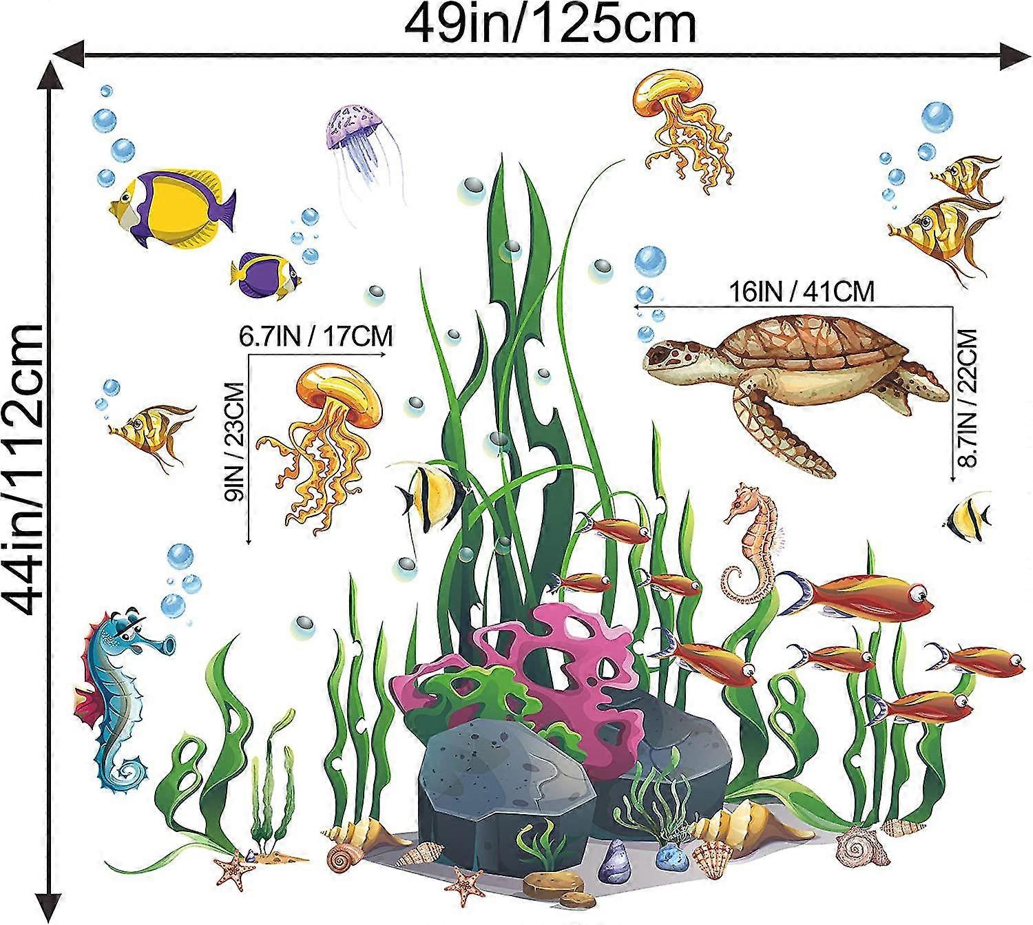 Ocean Wall Decals Under The Sea Fish Wall Stickers Ocean Animals Wall ...