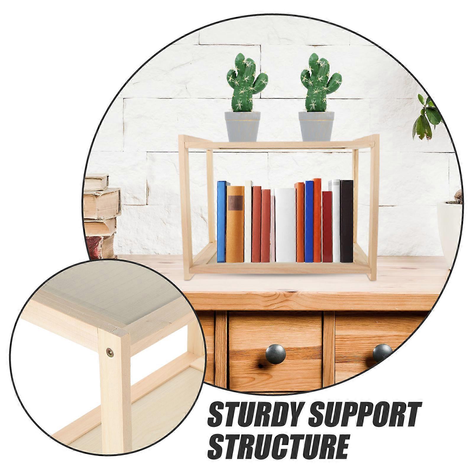 Desktop Magazine Storage Organizer Office Books Storage Rack Wood ...