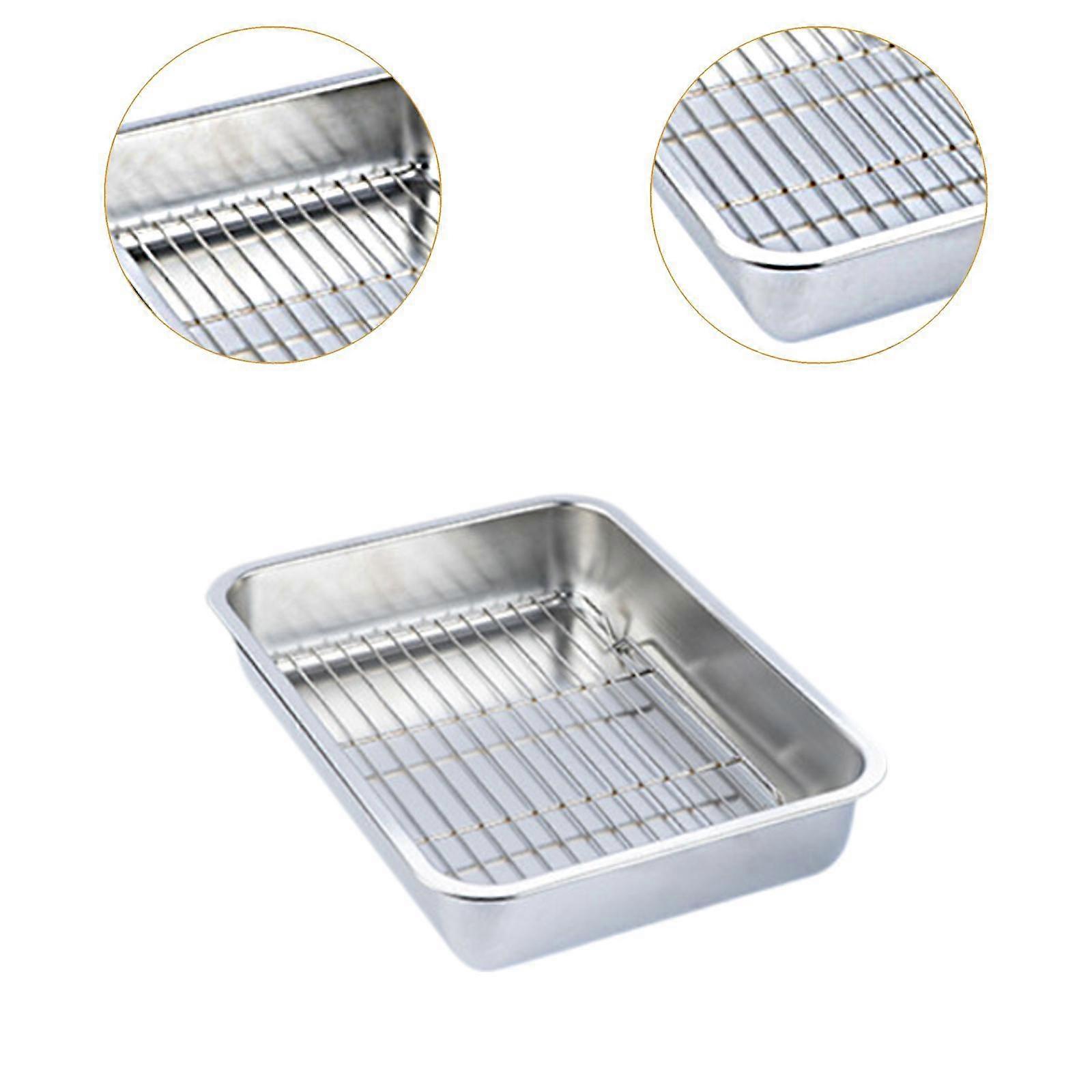 Baking Sheet with Rack Oil Strainer Tray,Sturdy,Rectangular Stainless ...