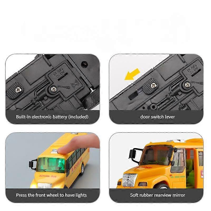 (1 set) children's school bus school bus police school bus fire toy car (police bus c1905 (black ...