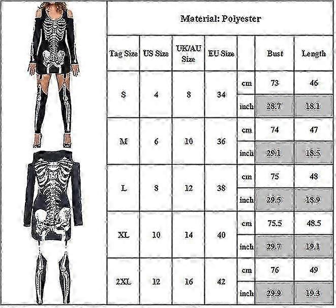Women Halloween Skeleton Printed Fancy Dress Cold Shoulder Pencil Dress ...