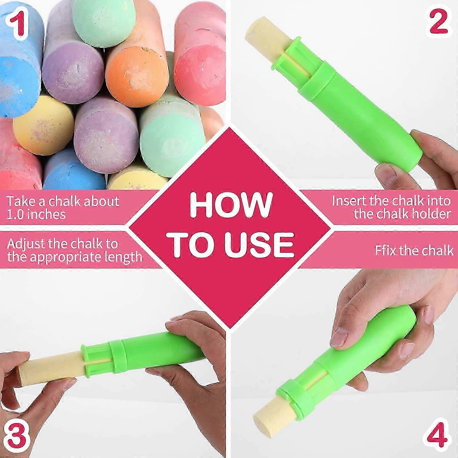 5 Pieces Sidewalk Chalk Holder, Colorful Plastic Chalk Holders Chalk ...