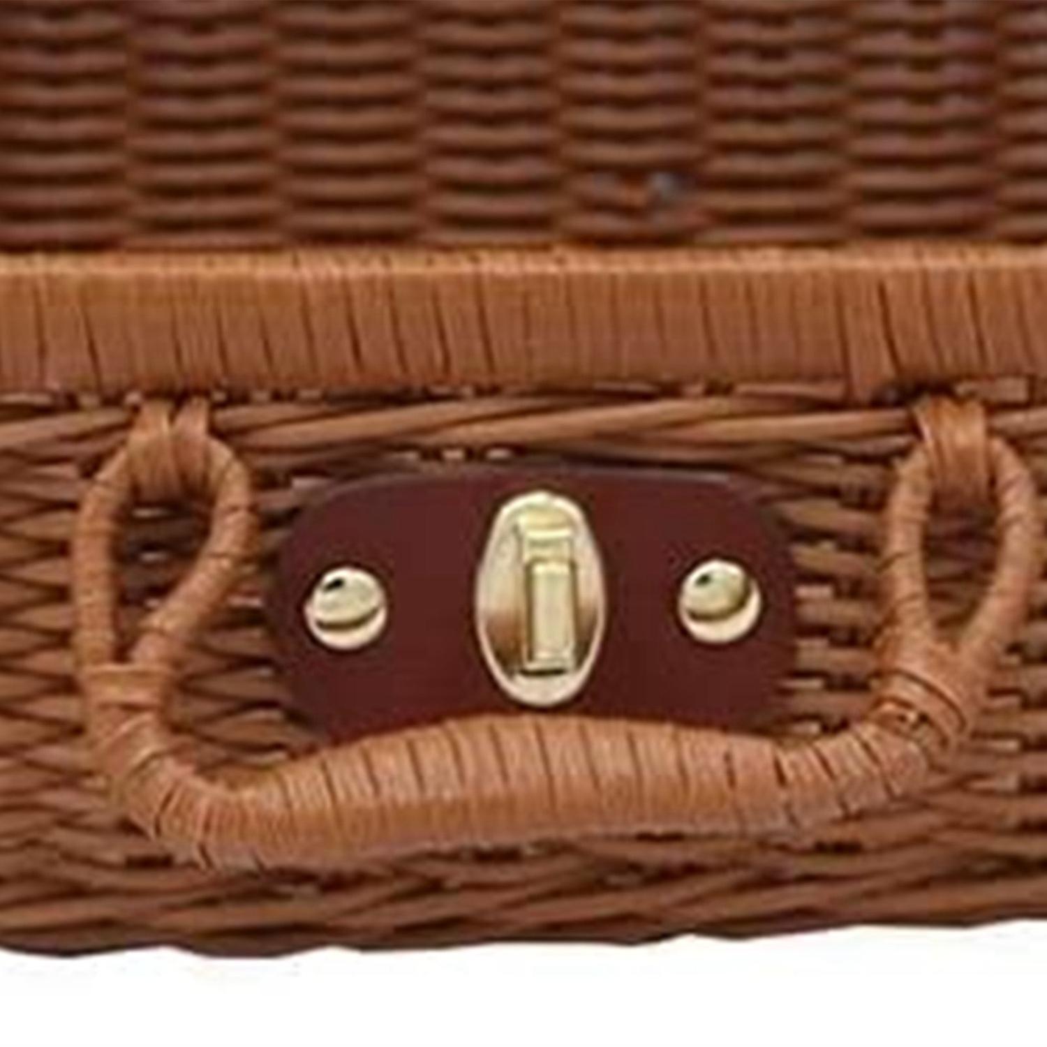 Picnic Basket,Woven Wicker Vintage Suitcase Woven Storage Basket Rattan ...