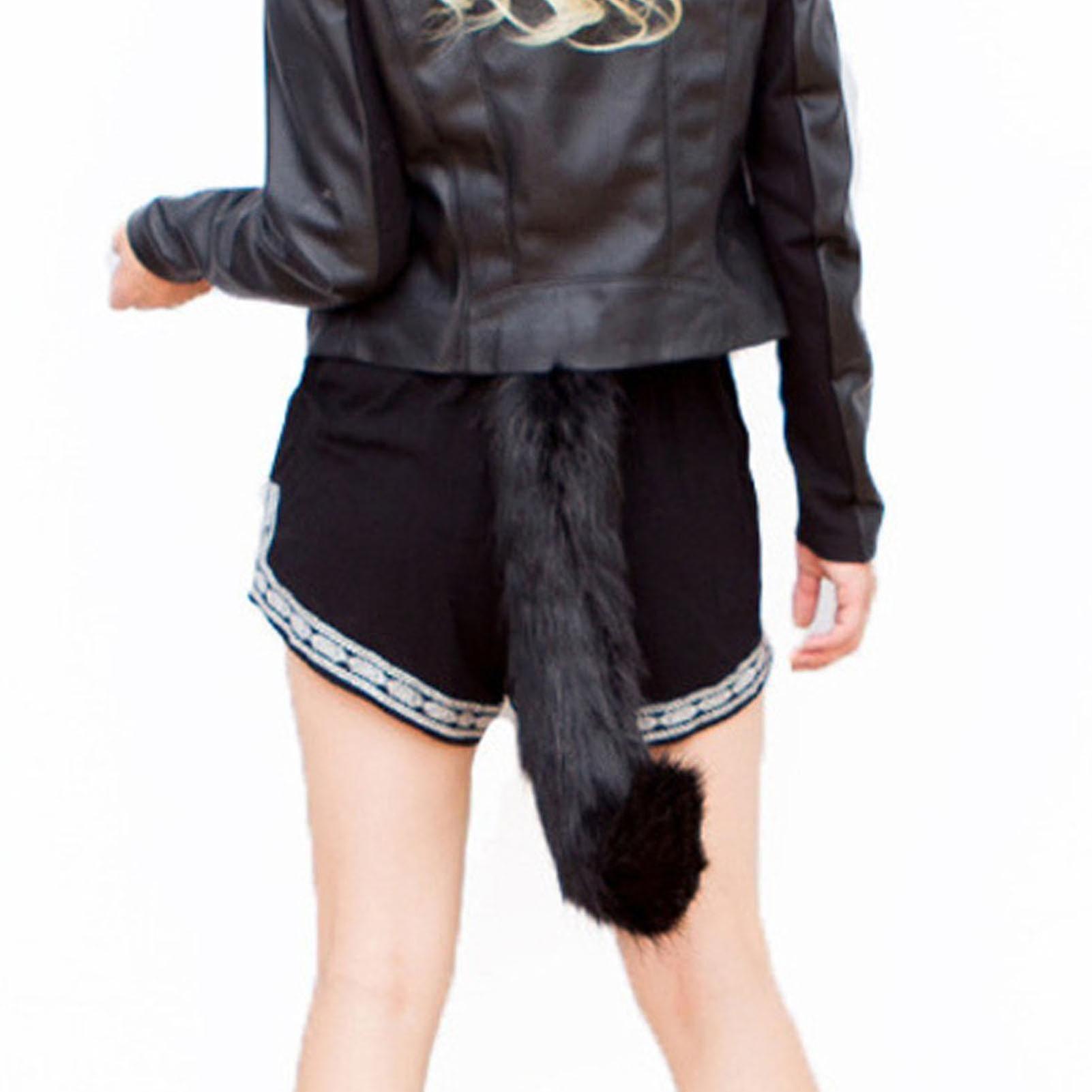 Hair Clips Cocker Tail Animal Element Adjustable Faux Fur Solid Wolf ...