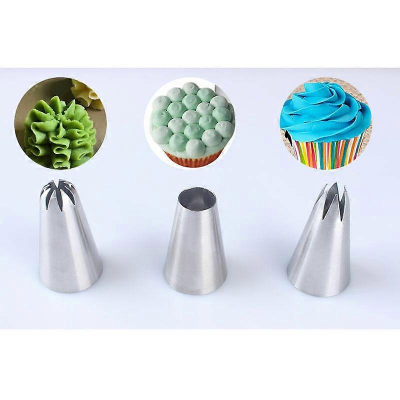 Set of 6 large professional pastry nozzles for decorating cakes and ...
