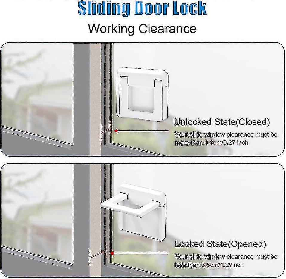 Baby Sliding Door Locks, 4 Pcs Sliding Glass Door Child Lock, Sliding ...