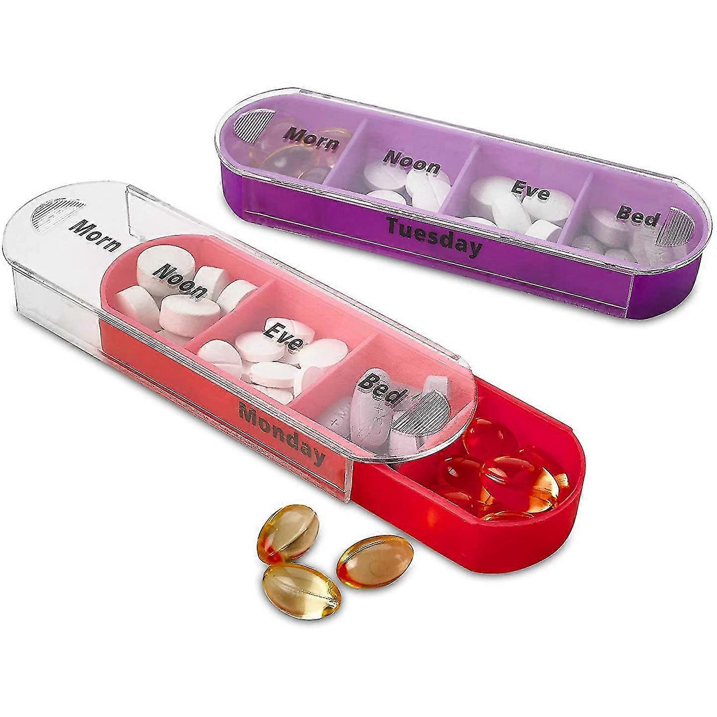 One Week Pill Box 28 Compartment Seven Day Pill Box Plastic Pill Box ...
